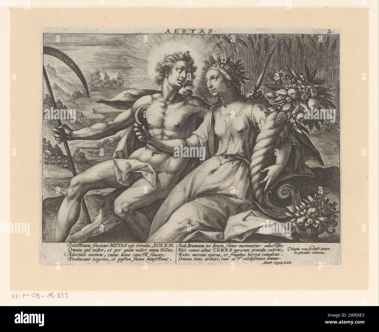 Summer, Crispijn van de Passe (I), 1604 print Ceres and Sol as a love ...