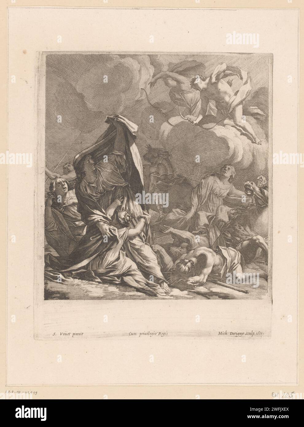 Death of Niobes Children, Michel Dorigny, After Simon Vouet, 1651 print ...