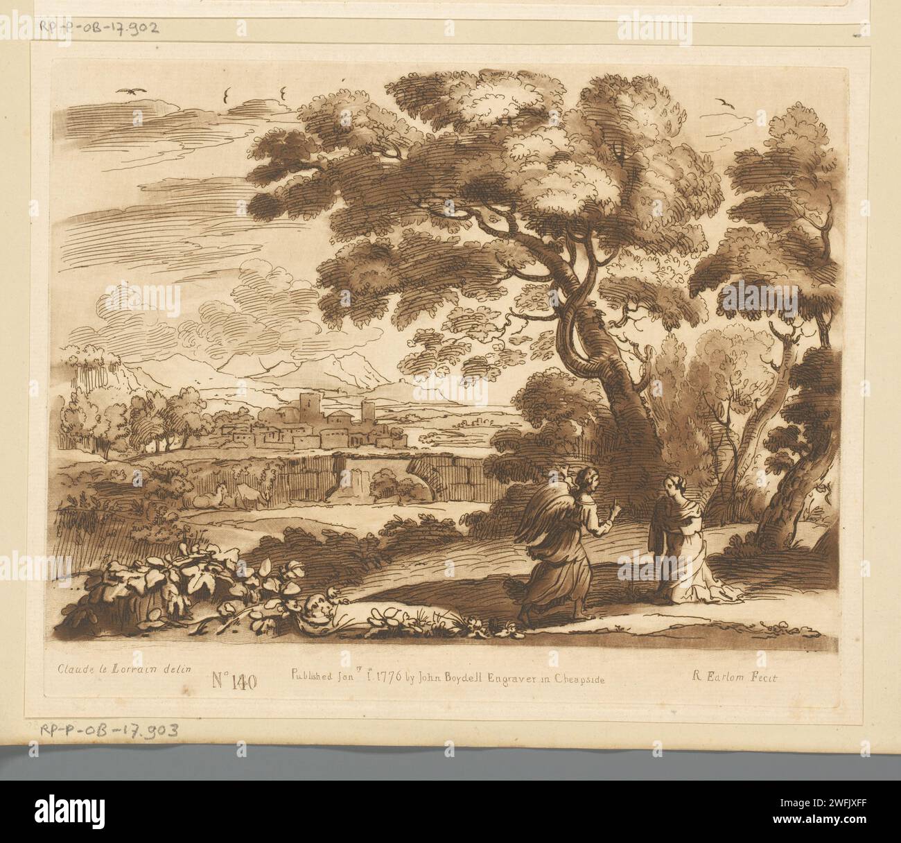 Landscape with Hagar and the Engel, Richard Earlom, After Claude ...