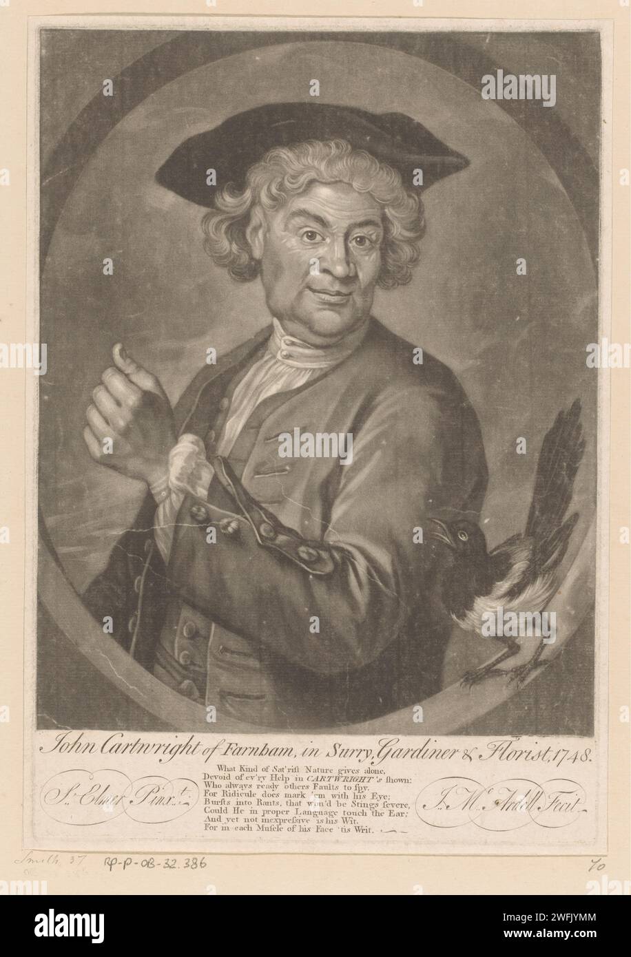 Portret van John Cartwright, James McArdell, after Stephen Elmer, 1748 ...