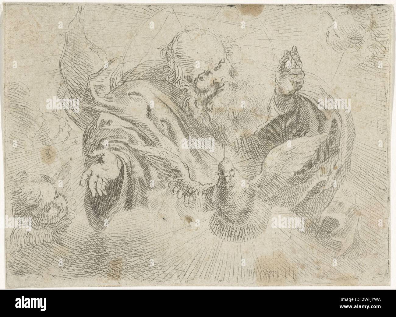 God the Father with the pigeon of the Holy Spirit, Jan Miel, 1633 ...