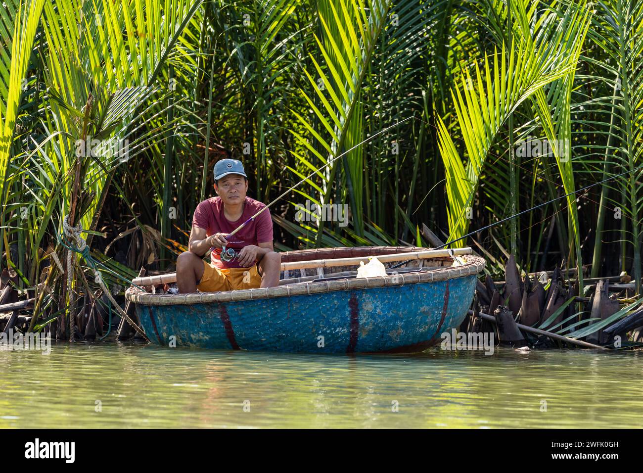 Traditional Basket Boats at Hoi An in Vietnam Stock Photo - Alamy