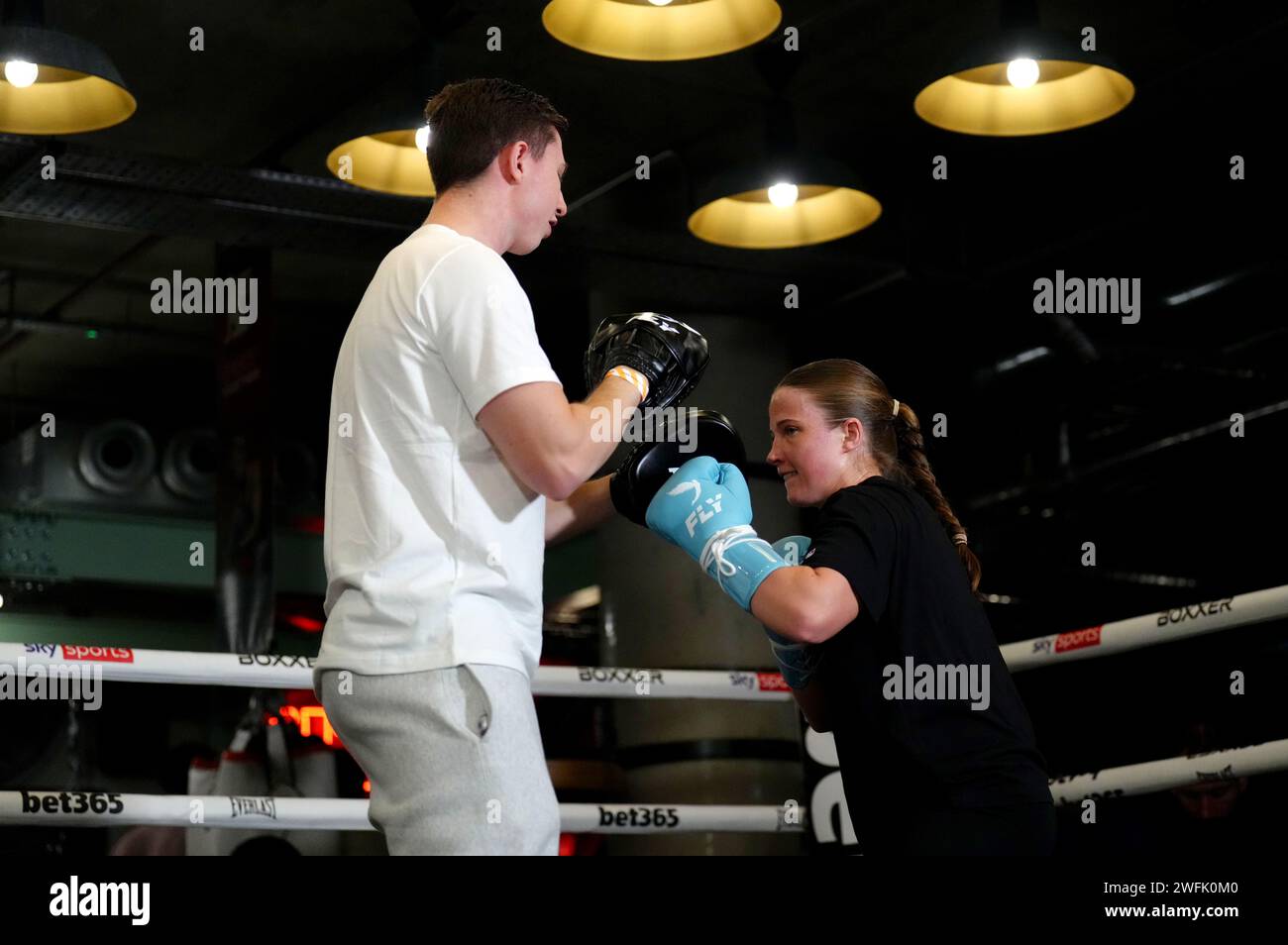 Fran Hennessy (right) and Michael Hennessy Jr during the media work-out ...