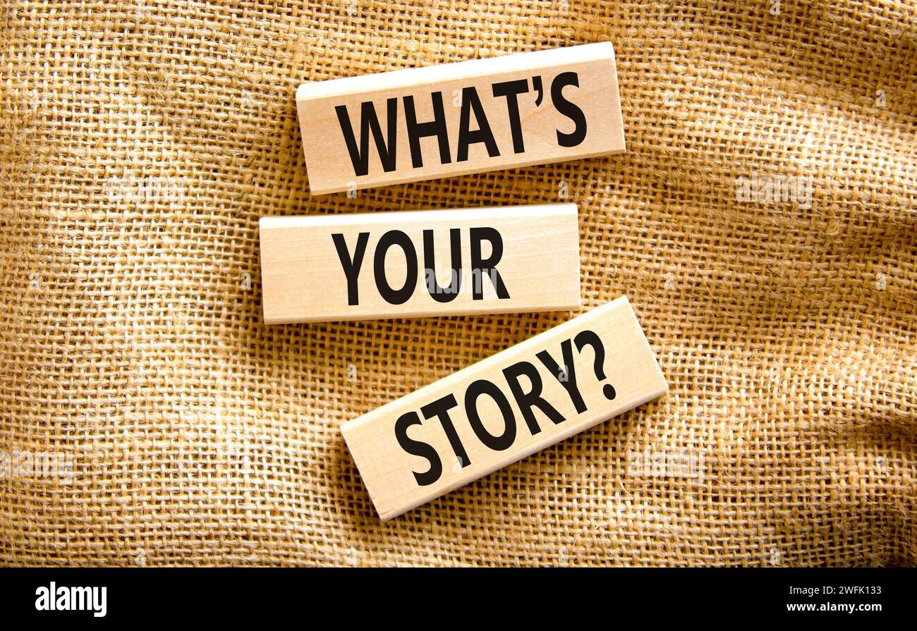 Storytelling and what is your story symbol. Concept words What is your story on blocks ...