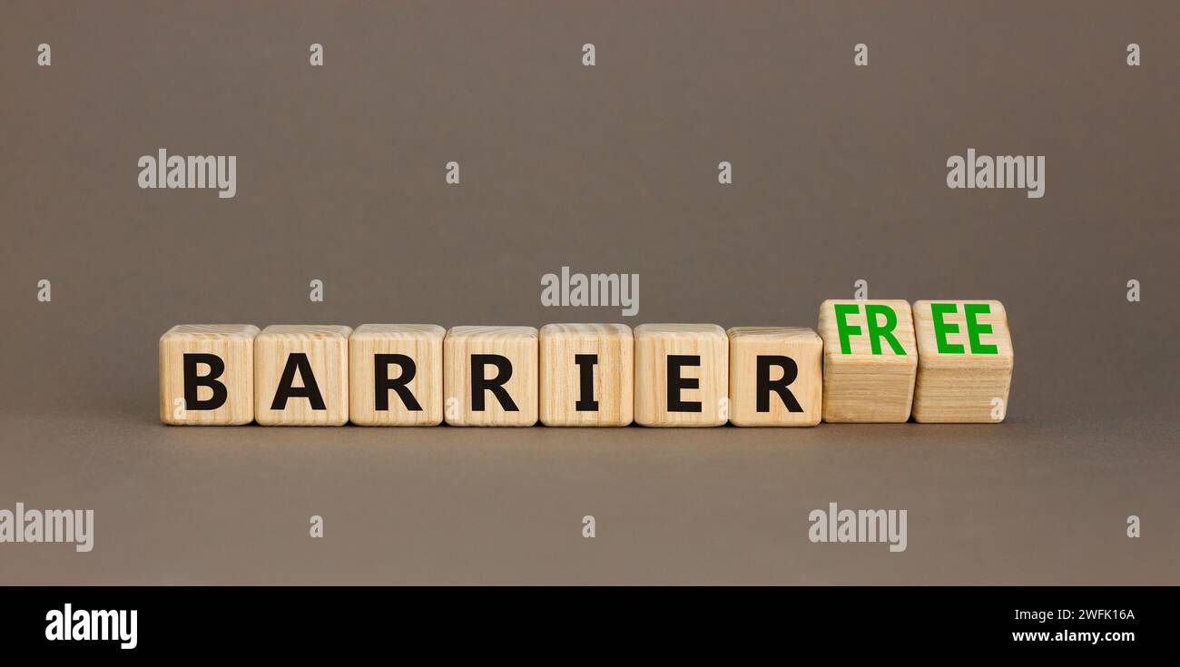 Barrier free symbol. Concept words Barrier free on beautiful wooden ...