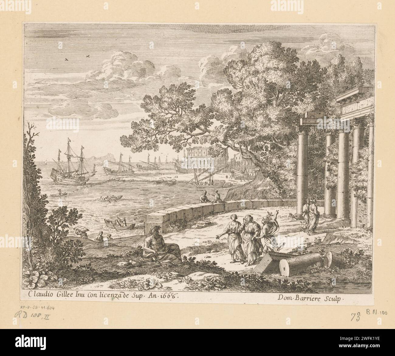 Landscape with Mercury that guides two women, Dominique Barrière, After ...