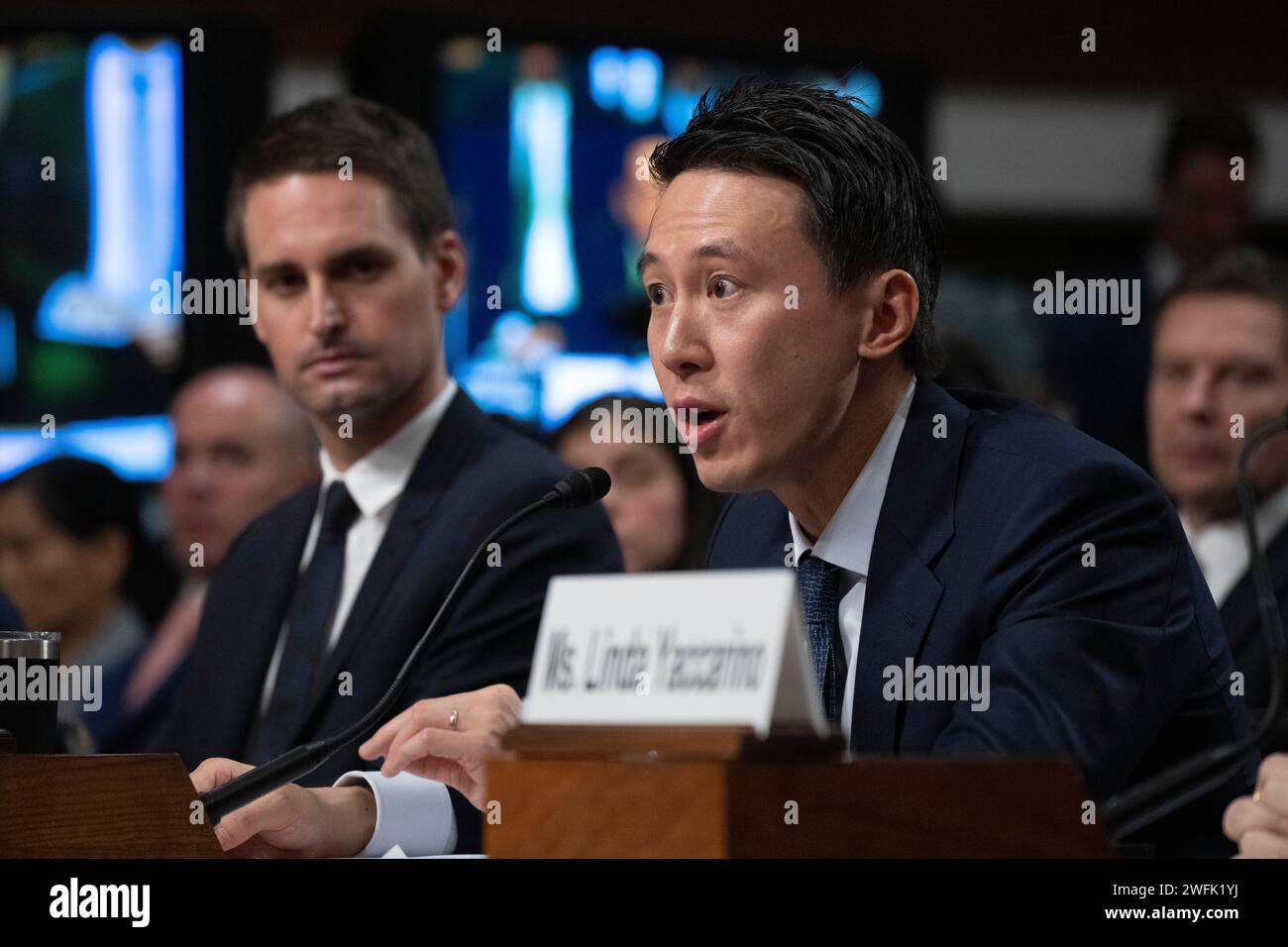 TikTok CEO Shou Zi Chew, testifies during a Senate Judiciary Committee ...