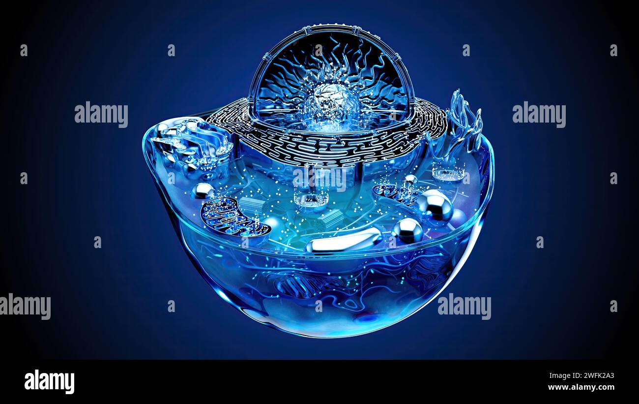Abstract illustration of the biological cell Stock Photo - Alamy