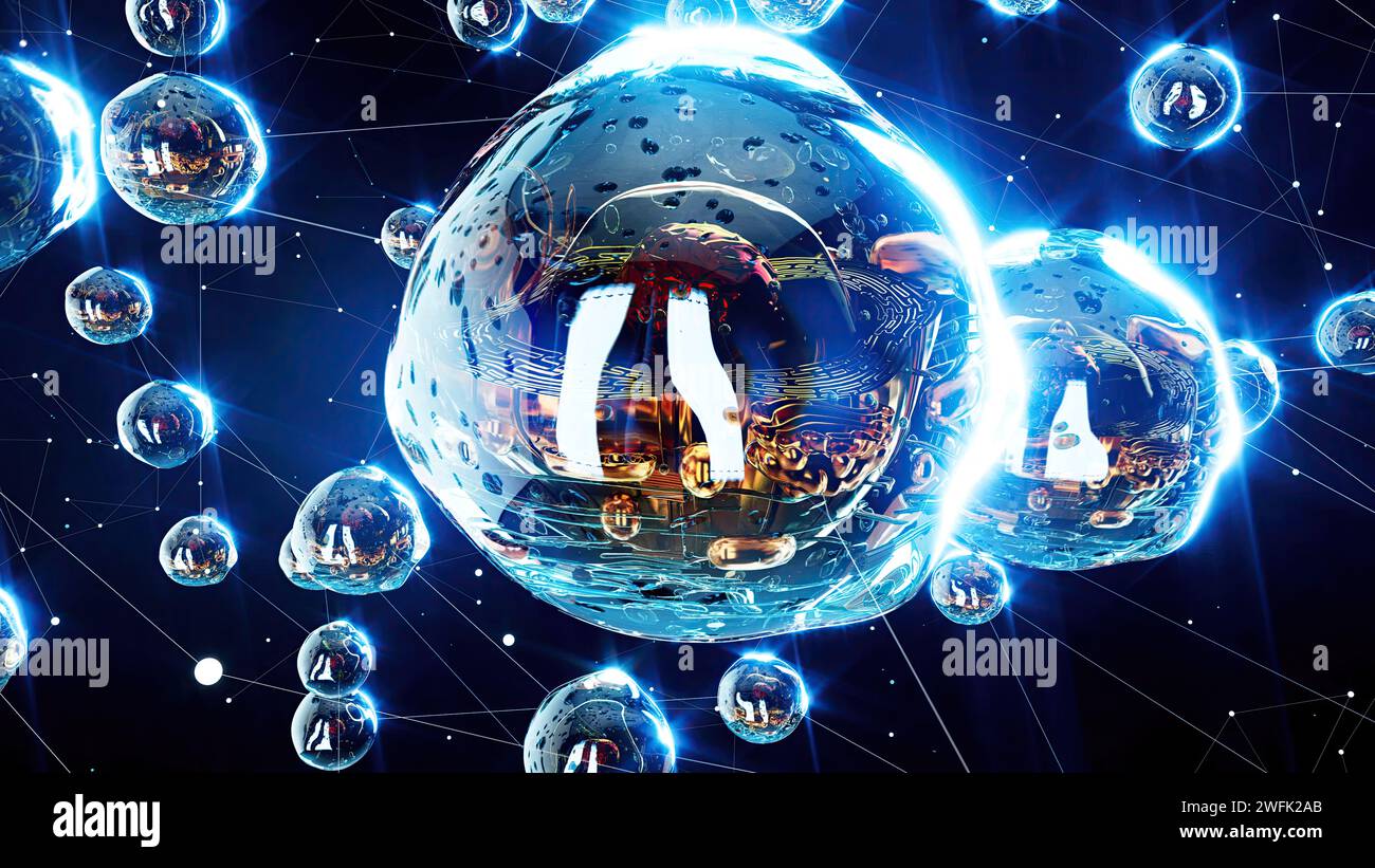 Abstract illustration of the biological cell Stock Photo - Alamy