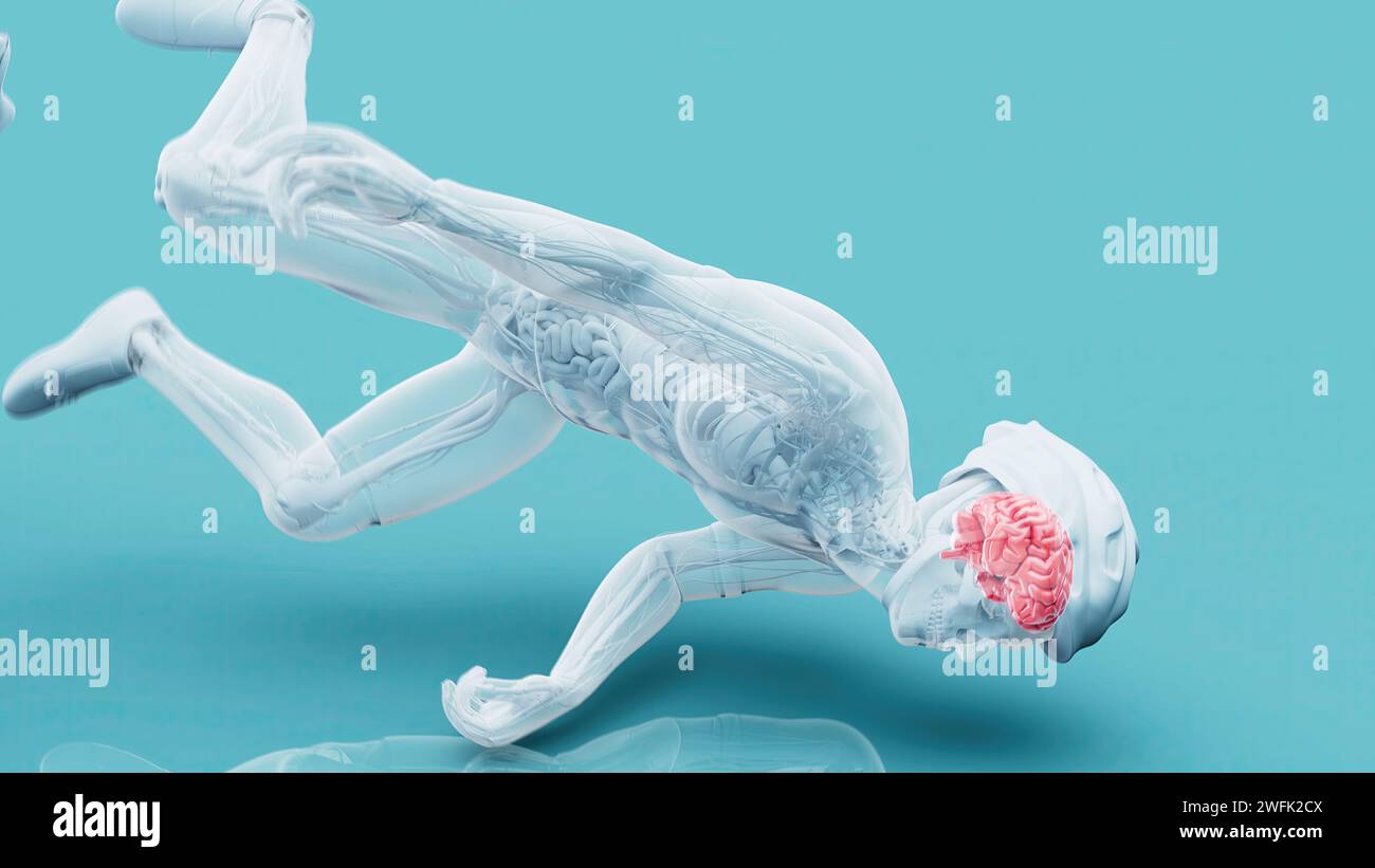 Abstract illustration of a Cyclist and a concussion Stock Photo - Alamy