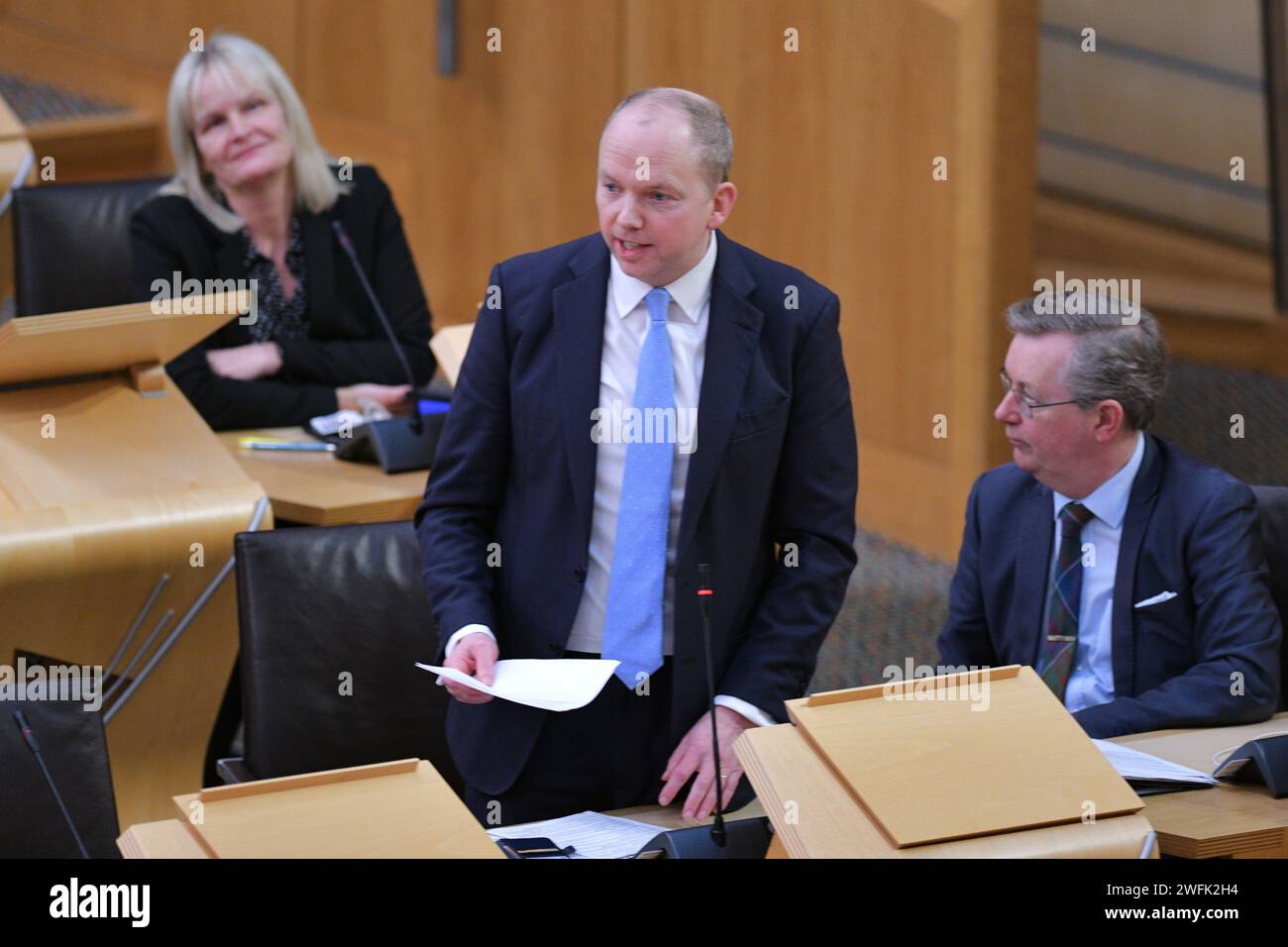 Edinburgh Scotland, UK 31 January 2024 Donald Cameron MSP at the ...