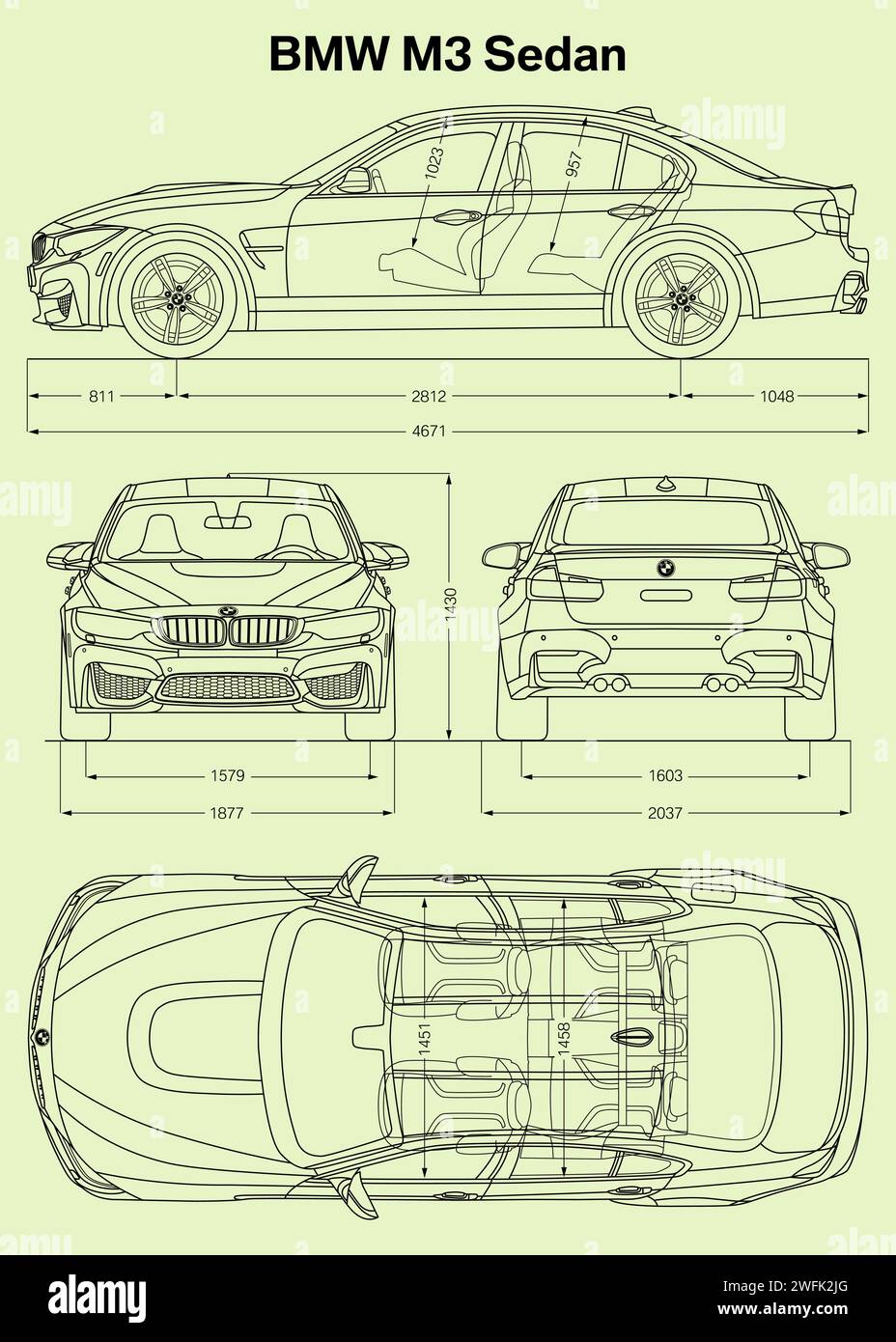 Bmw m3 sedan Stock Vector Images - Alamy