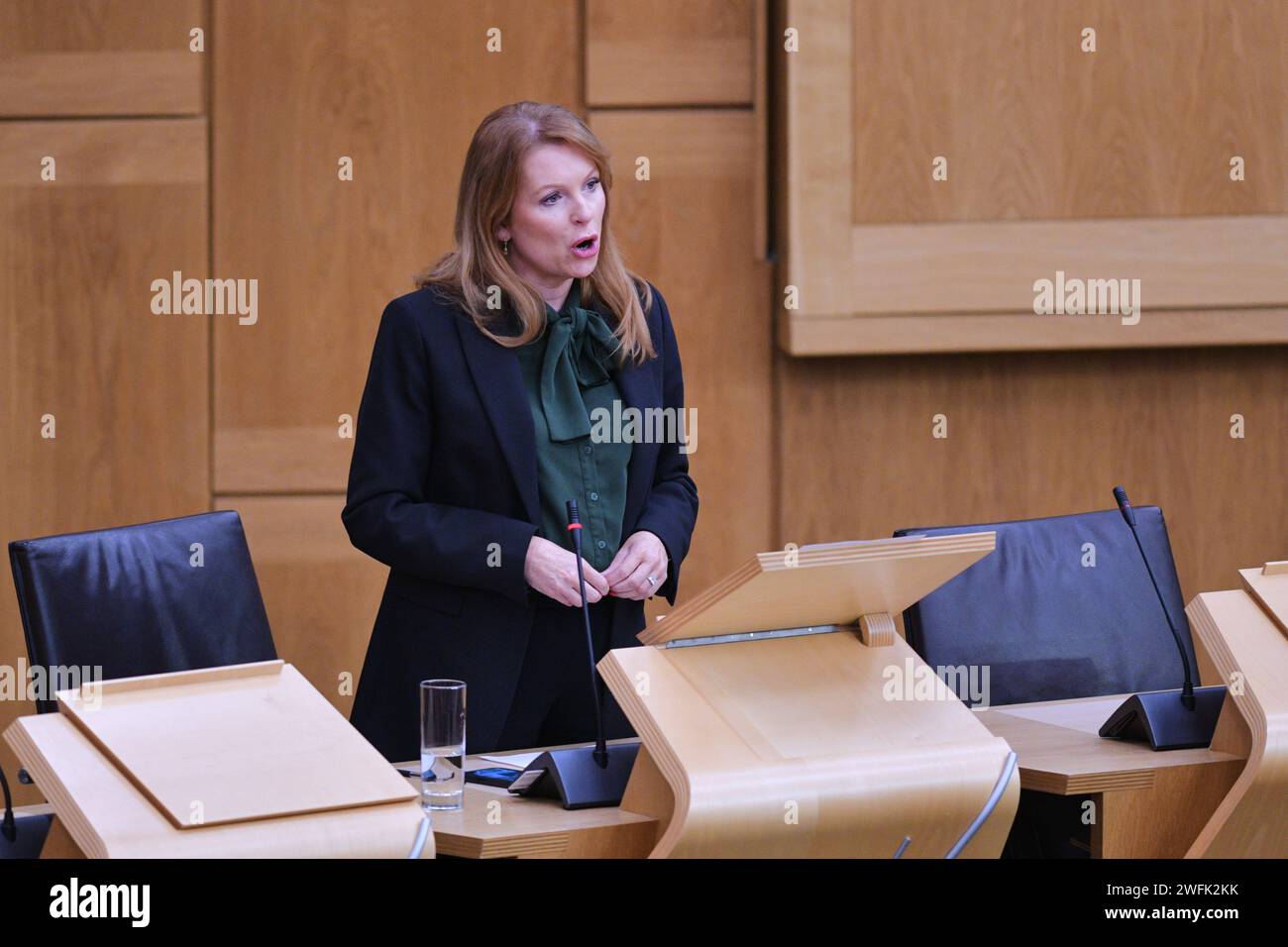 Edinburgh Scotland, UK 31 January 2024 Ash Regan MSP at the Scottish ...