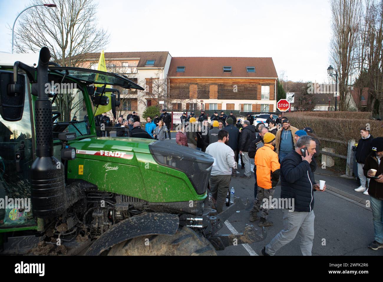 French farmers blocked by police hi-res stock photography and images ...