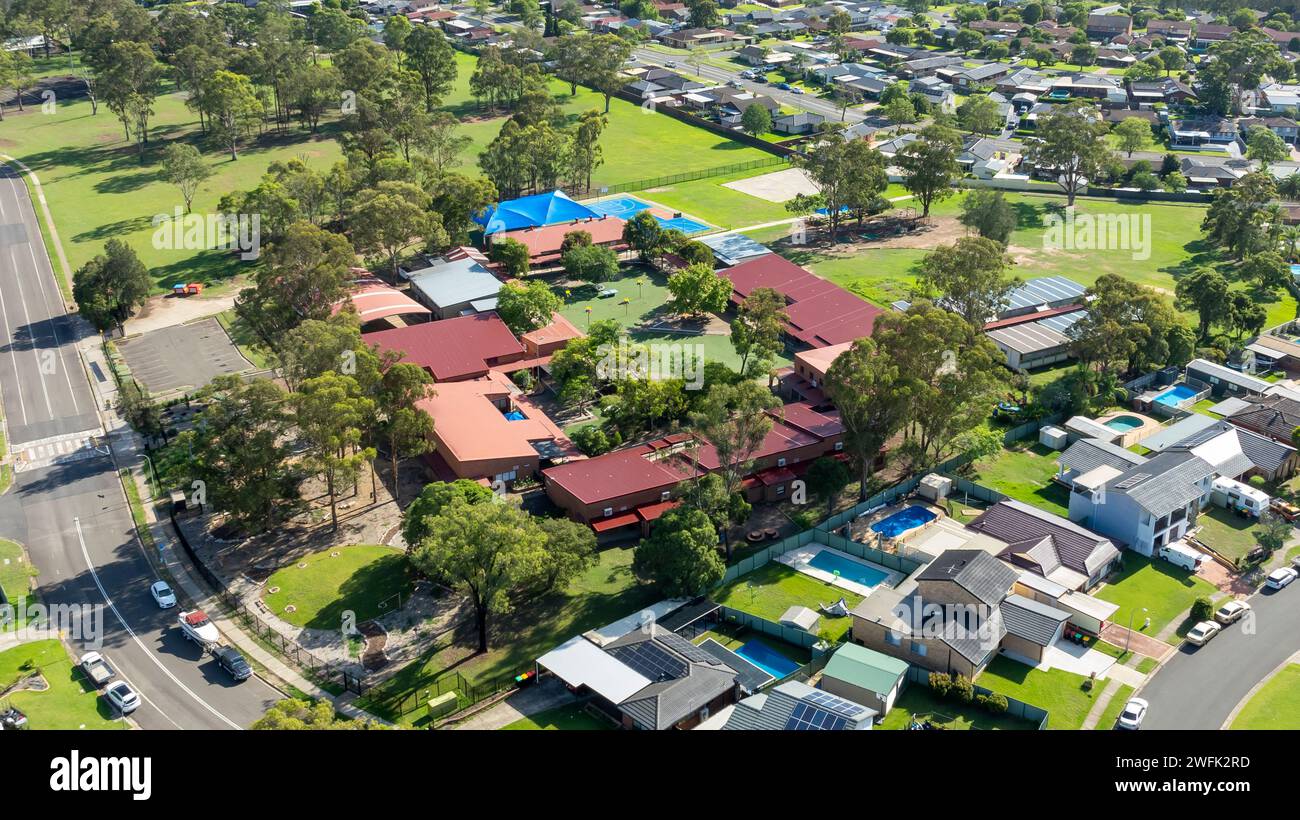 Drone aerial photograph of the Werrington County Public School in the ...