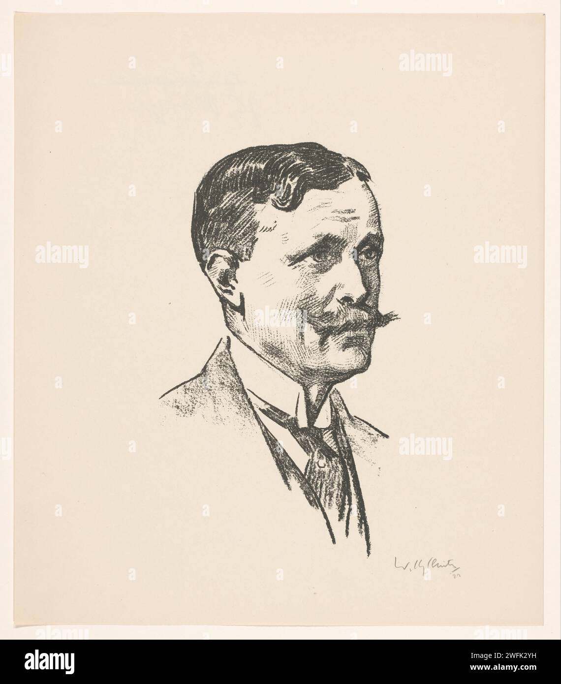 Portrait of J.G. Moojen, Willy Sluiter, 1922 print Portrait of a man ...