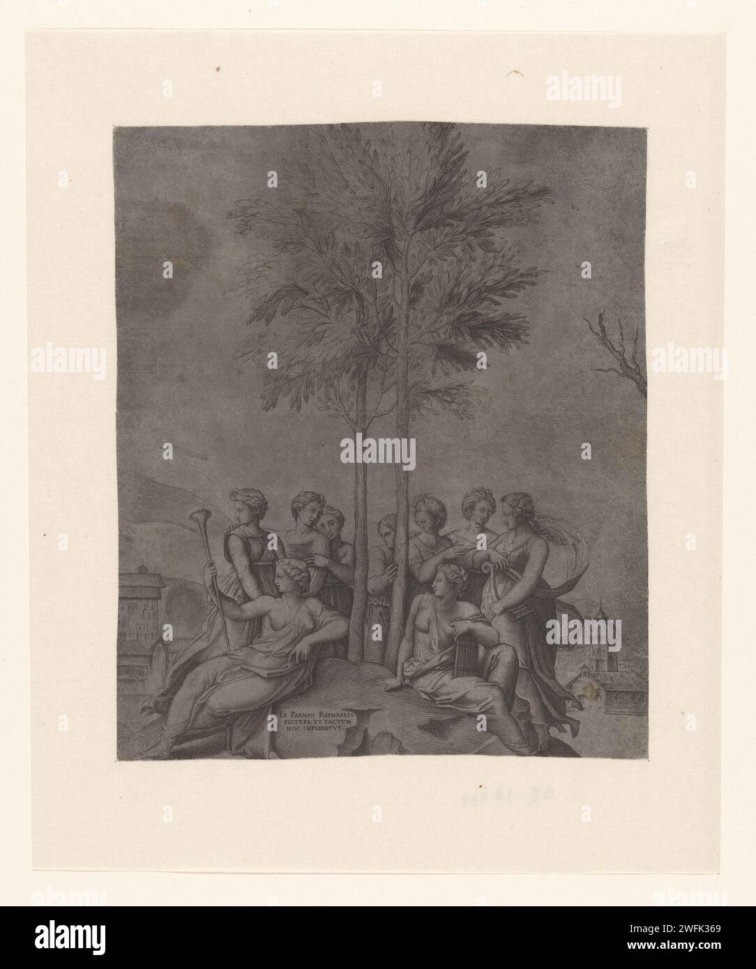 Muzen on Berg Parnassus, Anonymous, After Rafaël, in or after 1511 ...