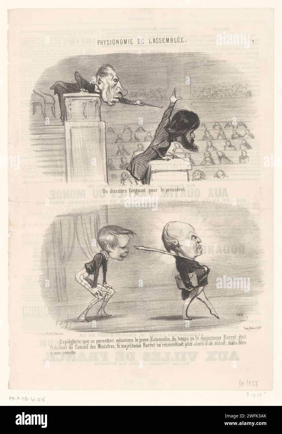 Two caricatural representations of parliamentarians, Honoré Daumier ...