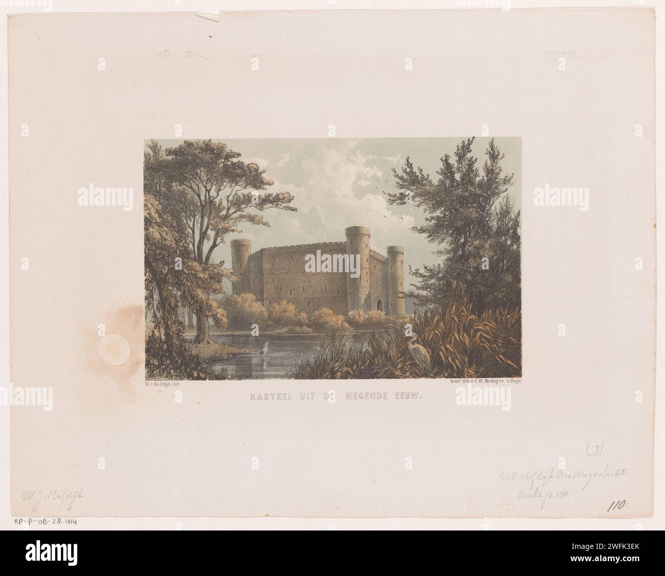 Castle, 9th century, Willem Jacob Hofdijk, 1857 - 1864 print A castle ...