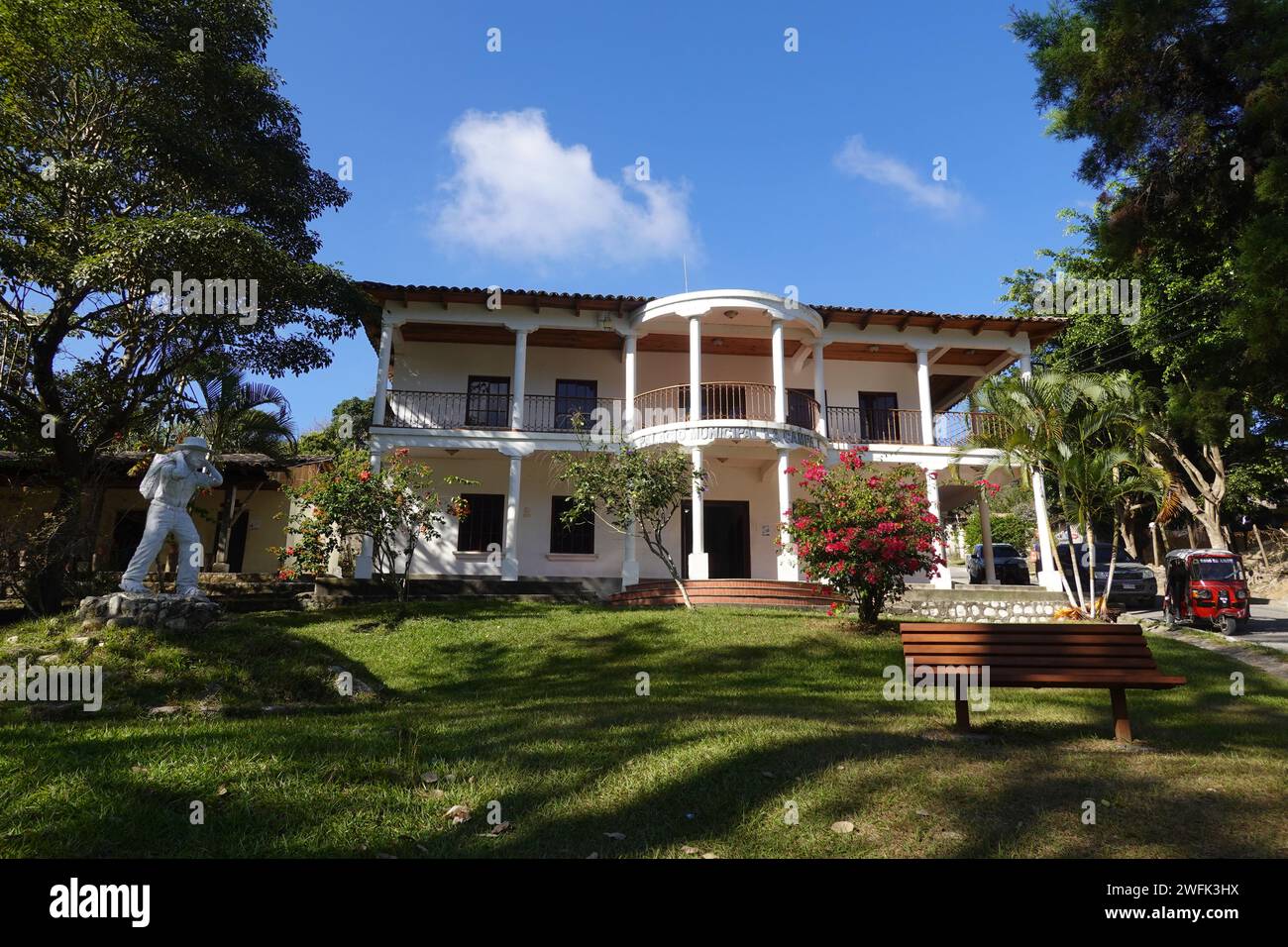Buildings around main square in La Campa a village famous for its Lenca ...