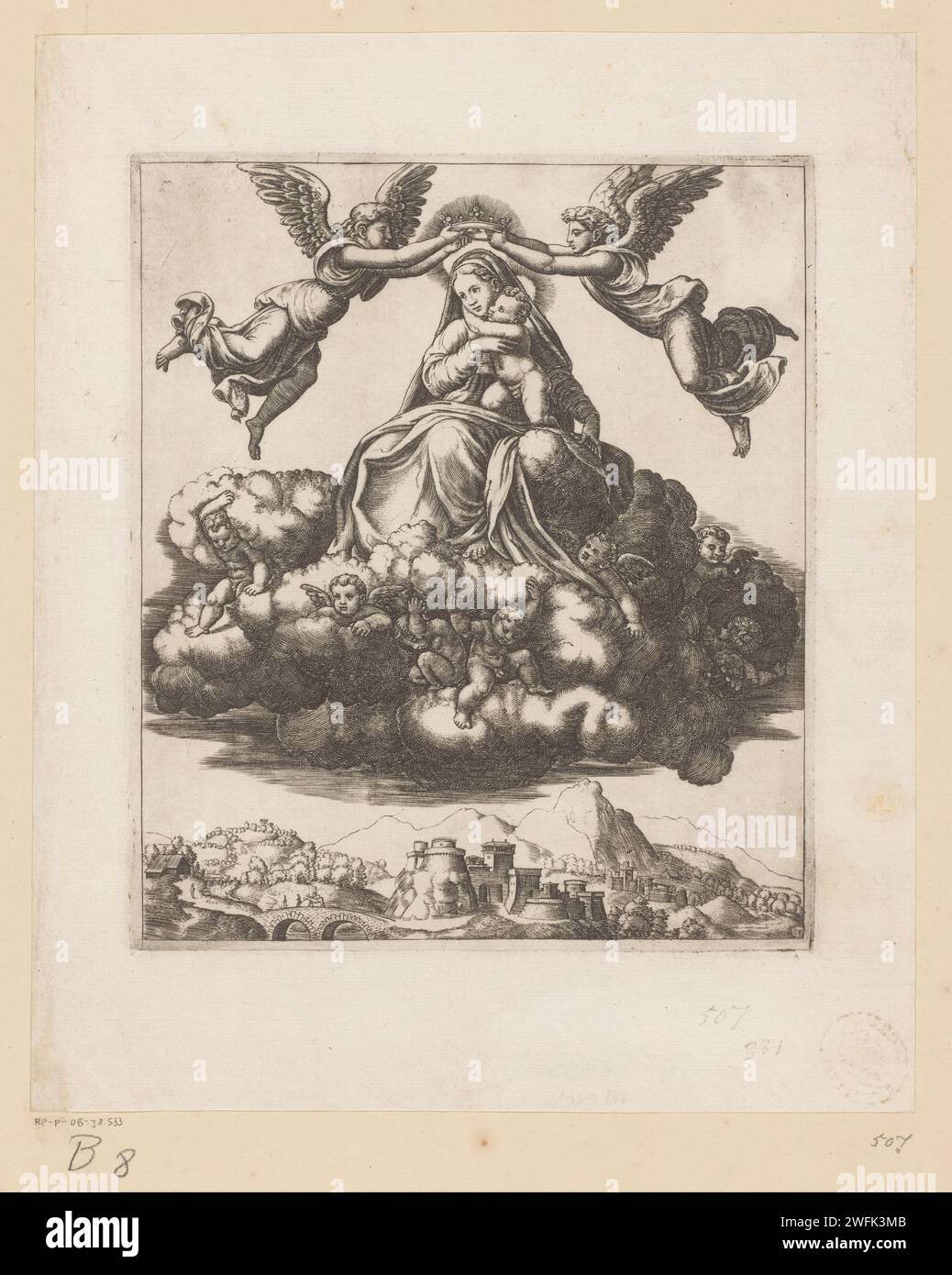 Maria with child, master of the dice, after Rafaël, c. 1530 - c. 1560 ...