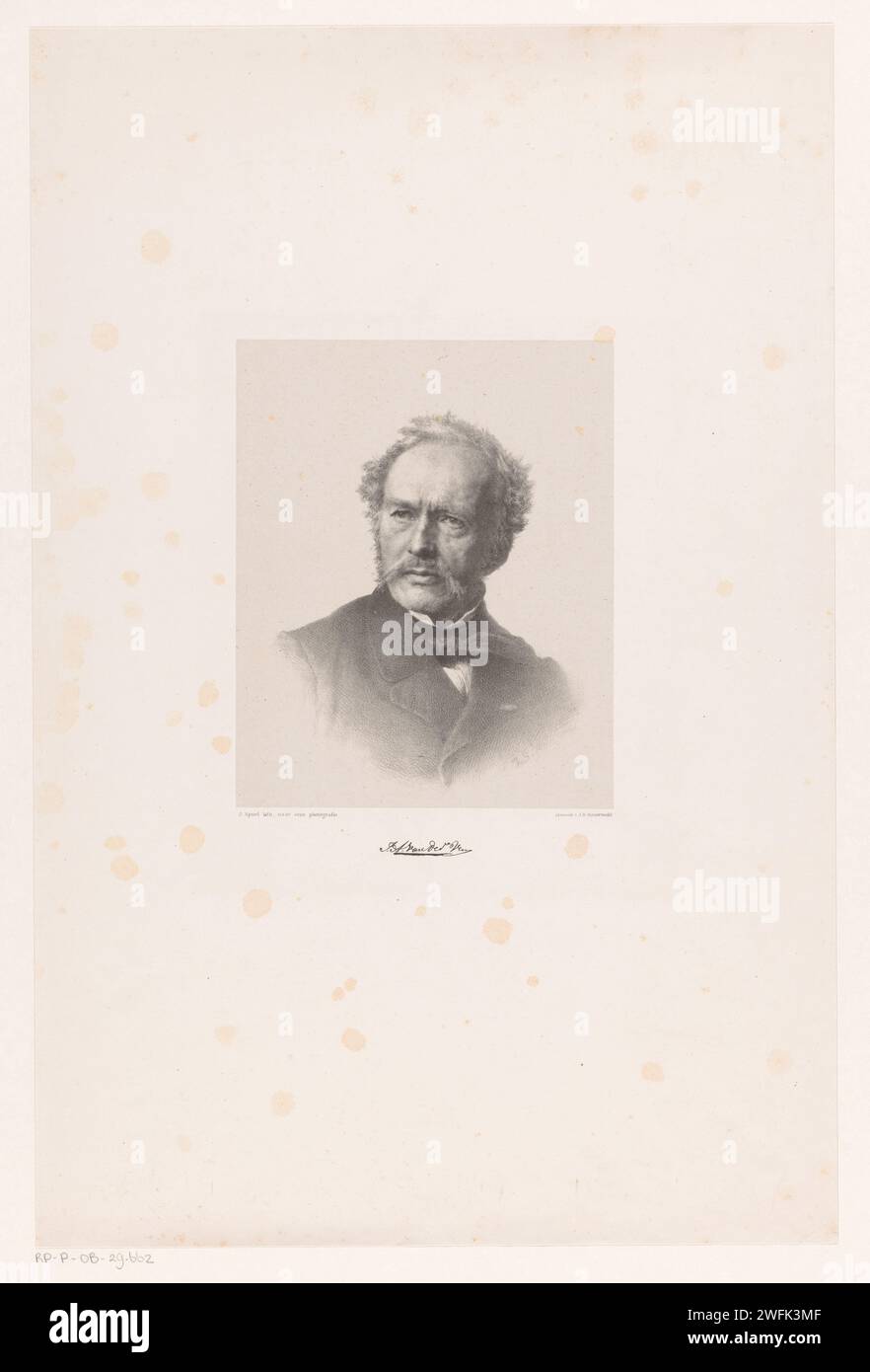 Portrait Jan Antonie van der Ven, Jacob Spoel, 1833 - 1863 print Under ...