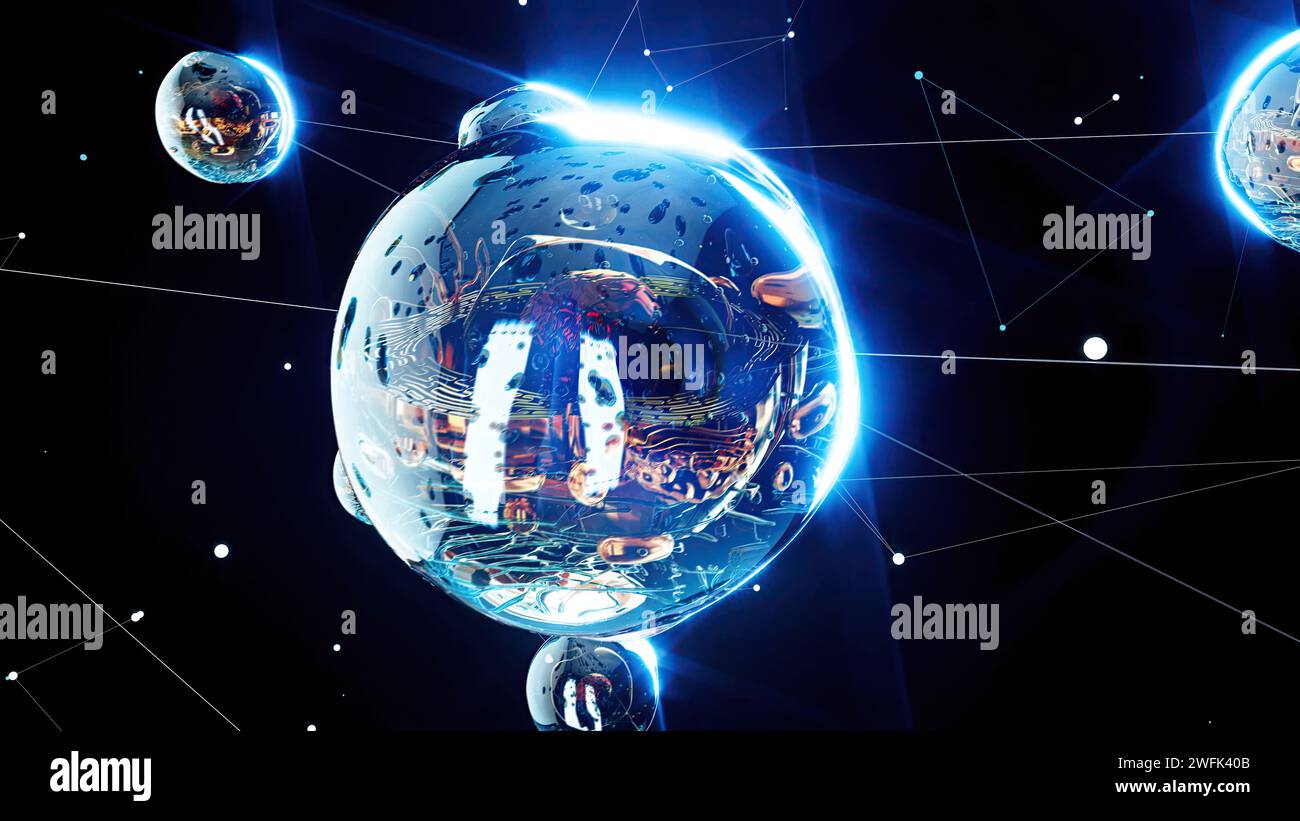 Abstract illustration of the biological cell Stock Photo - Alamy