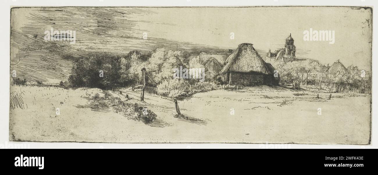 Landscape with a farm building and the 'house with the tower ...