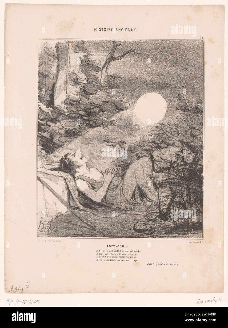 Caricature of Endymion, Honoré Daumier, 1842 Paris paper caricatures ...