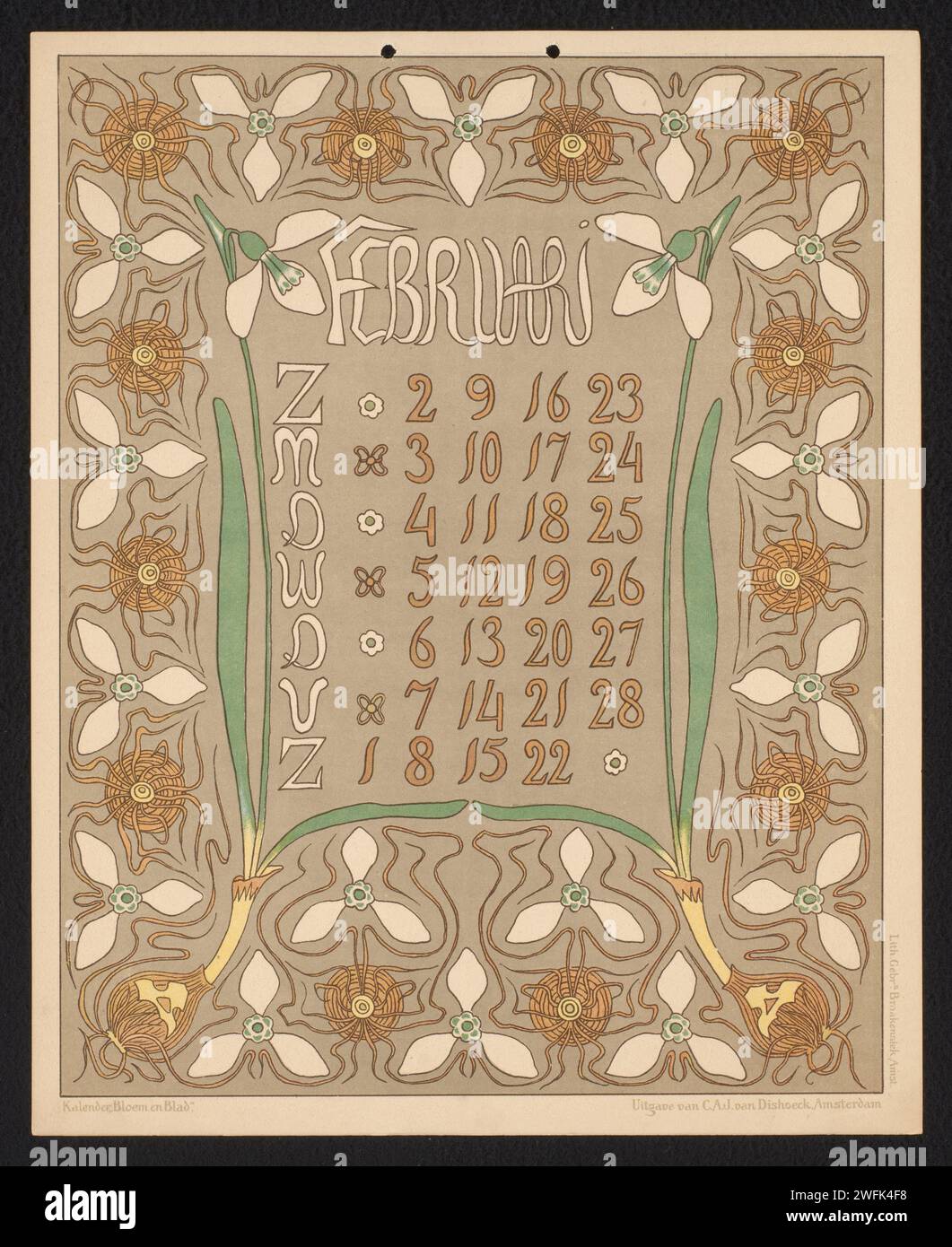 Calendar magazine for February 1902, Braakensiek brothers, after Netty ...
