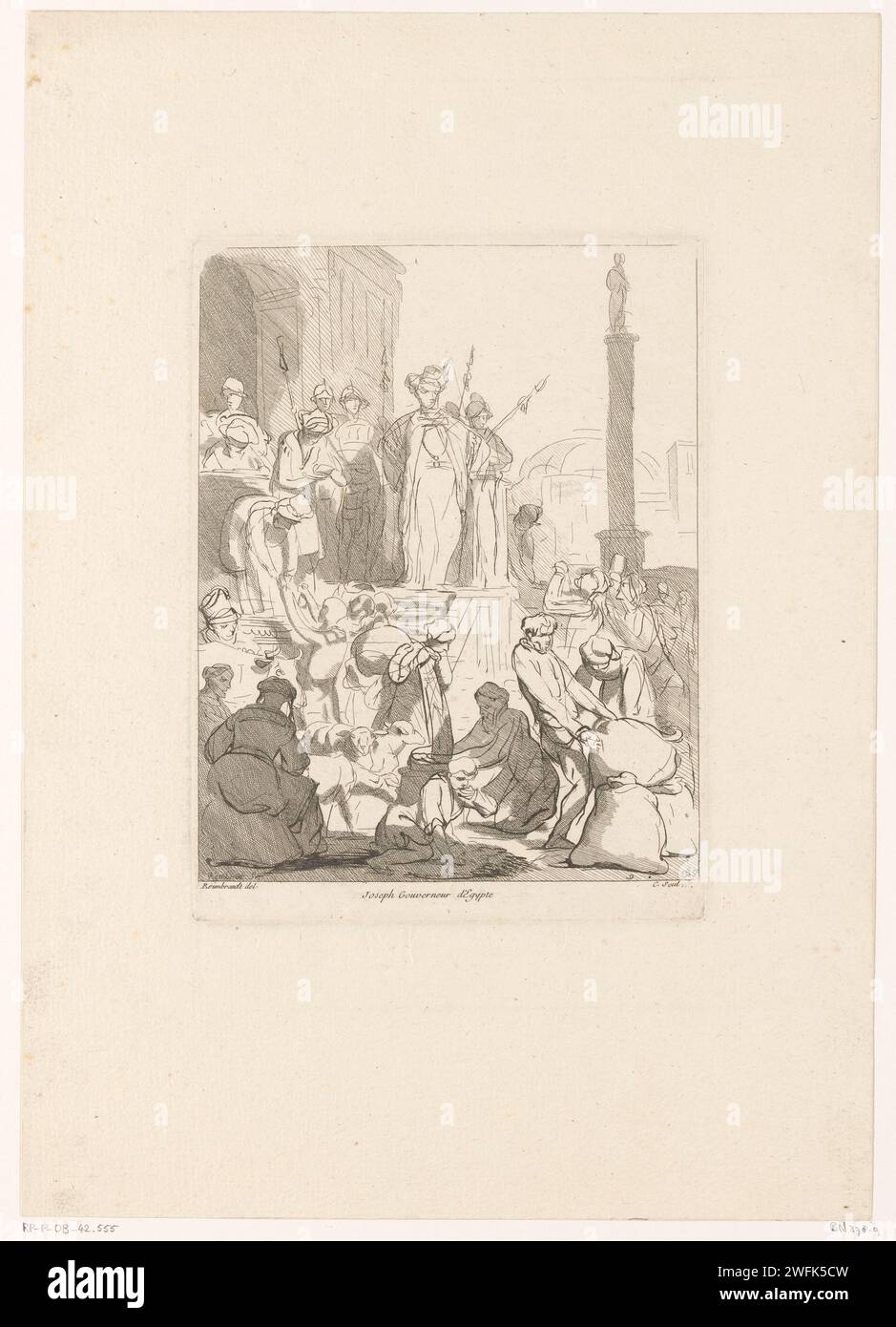 Jozef divides the grain in Egypt, Anne Claude Philippe Caylus, After ...