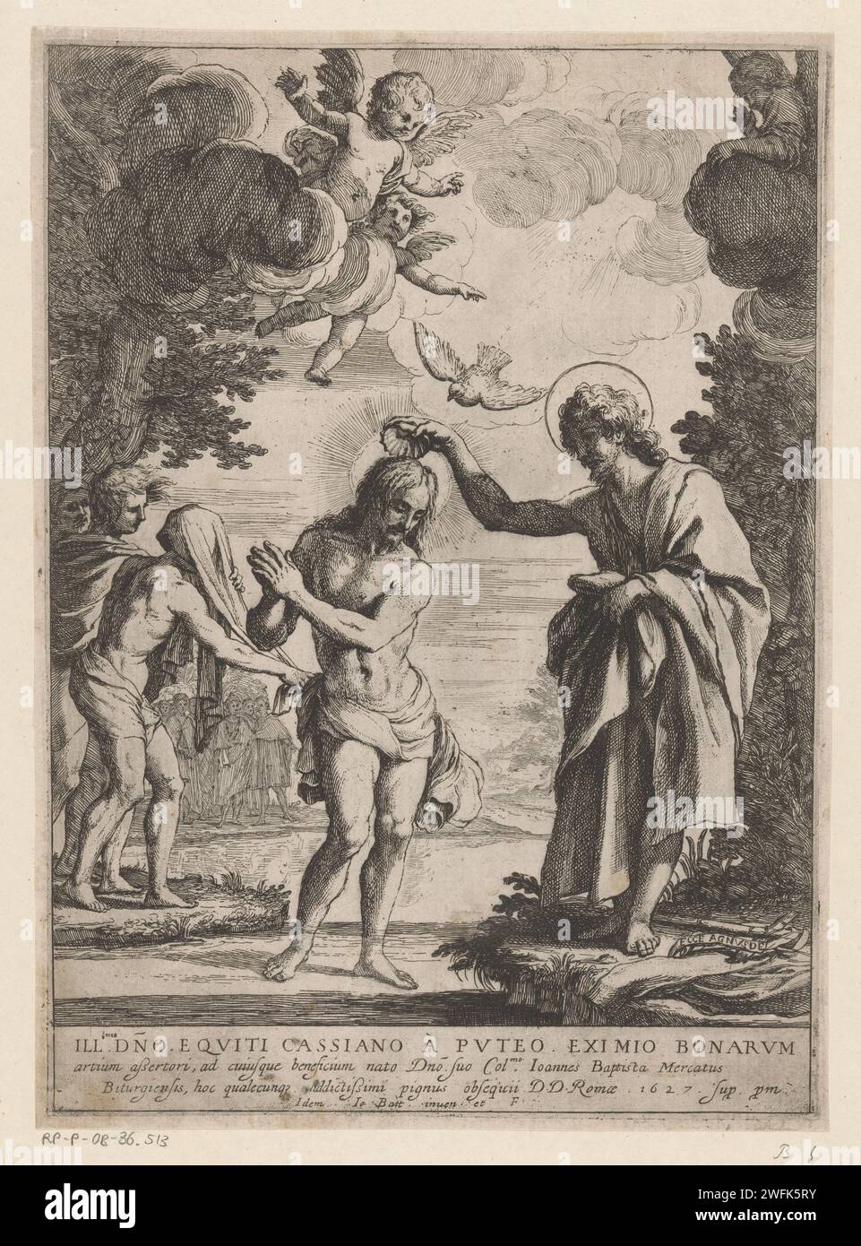 Doop Van Christus, Giovanni Battista Mercati, 1627 print Christ is baptized by John the Baptist ...