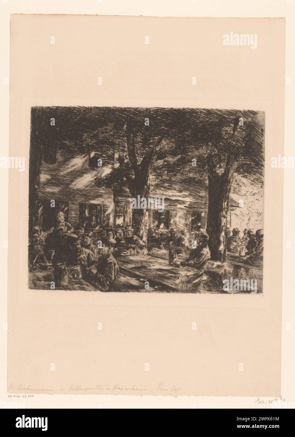 Wijntuin in Rosenheim, Max Liebermann, 1857 - 1935 print Berlin paper ...