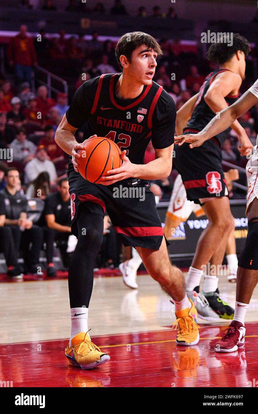 LOS ANGELES, CA - JANUARY 06: Stanford Cardinal forward Maxime Raynaud ...