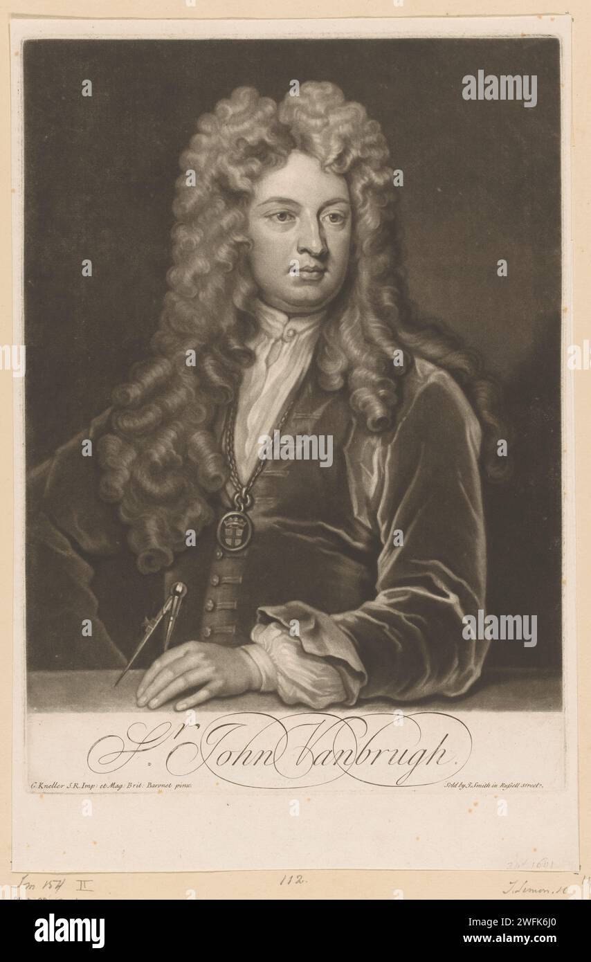 The port Van John Vanbrugh, Jean Simon, After Gottfried Kneller, 1685 ...