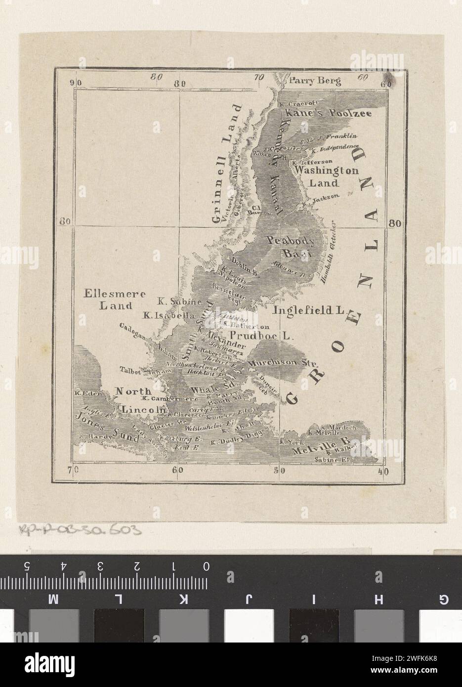 Map of the Bay between Ellesmere Island in Canada and Greenland, Isaac ...