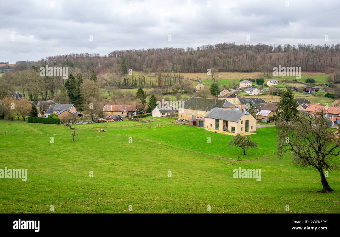 Small village in the French Ardennes Stock Photo - Alamy