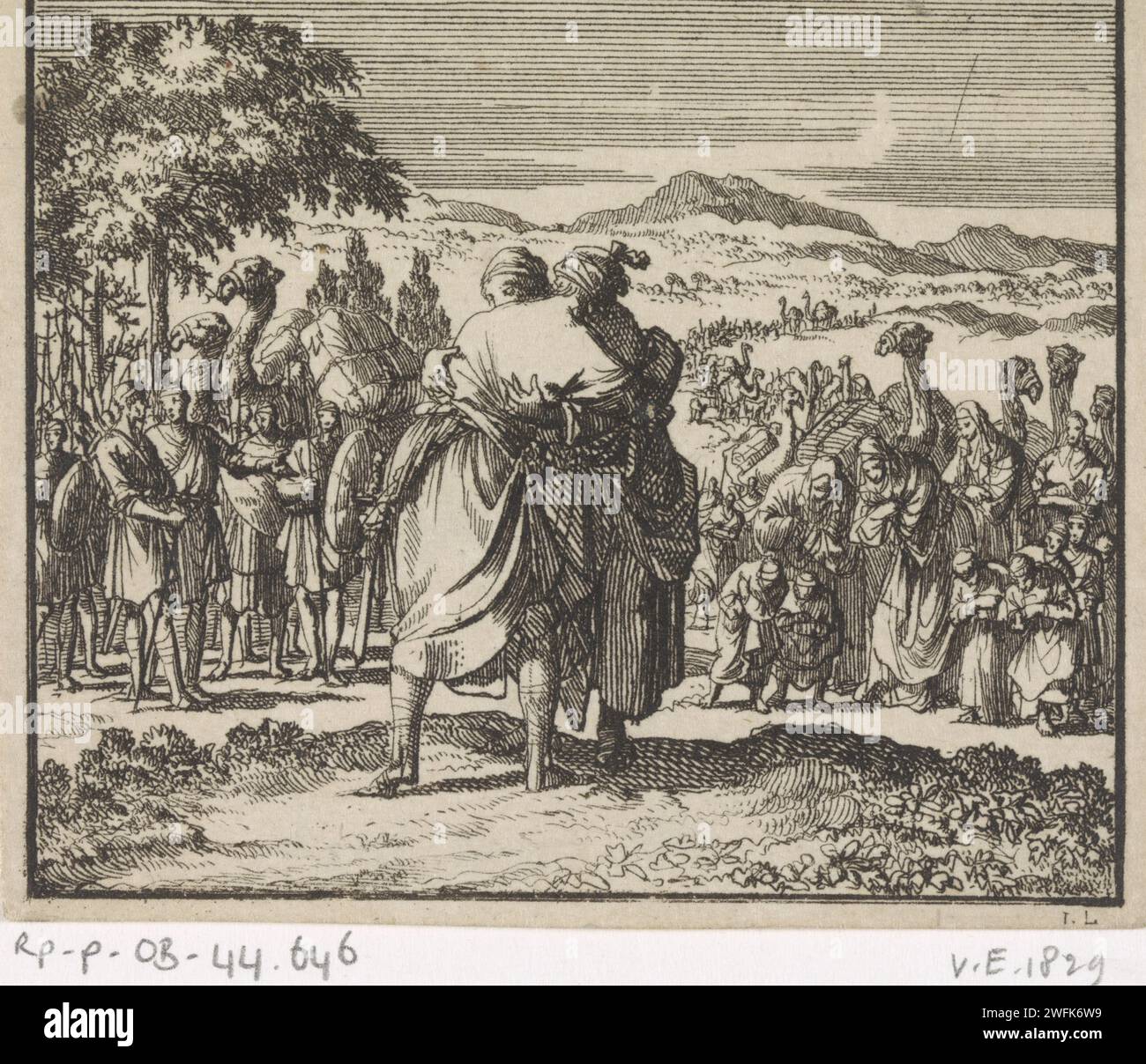 Reconciliation of Jakob with Esau, Jan Luyken, 1698 print Amsterdam ...