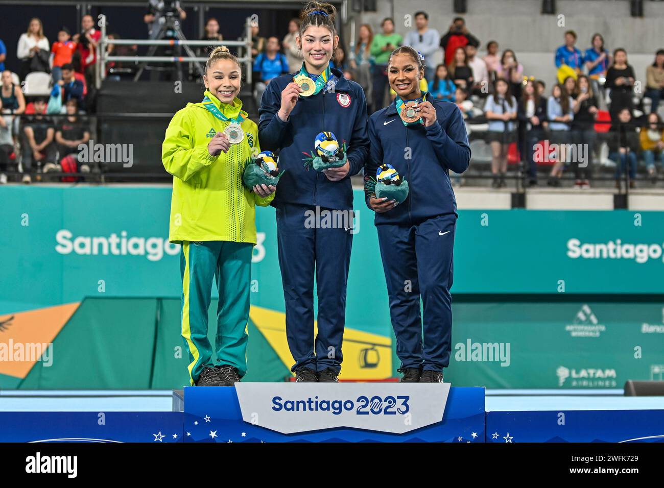 Santiago, Chile, October 23, 2023, Kayla Dicello (USA) (gold), Flavia ...