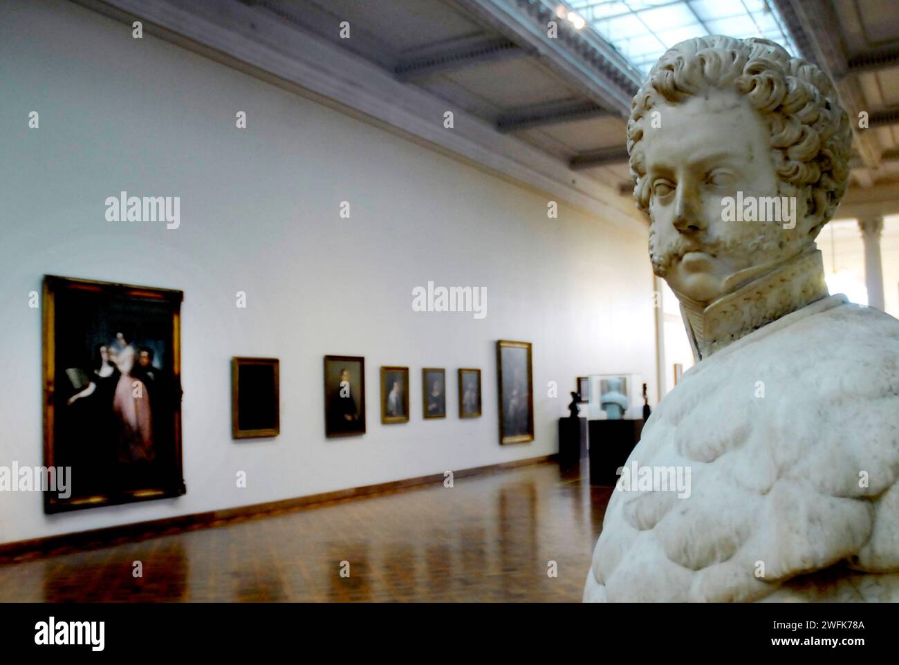 Marble bust of the first emperor of Brazil. The National Museum of Fine ...