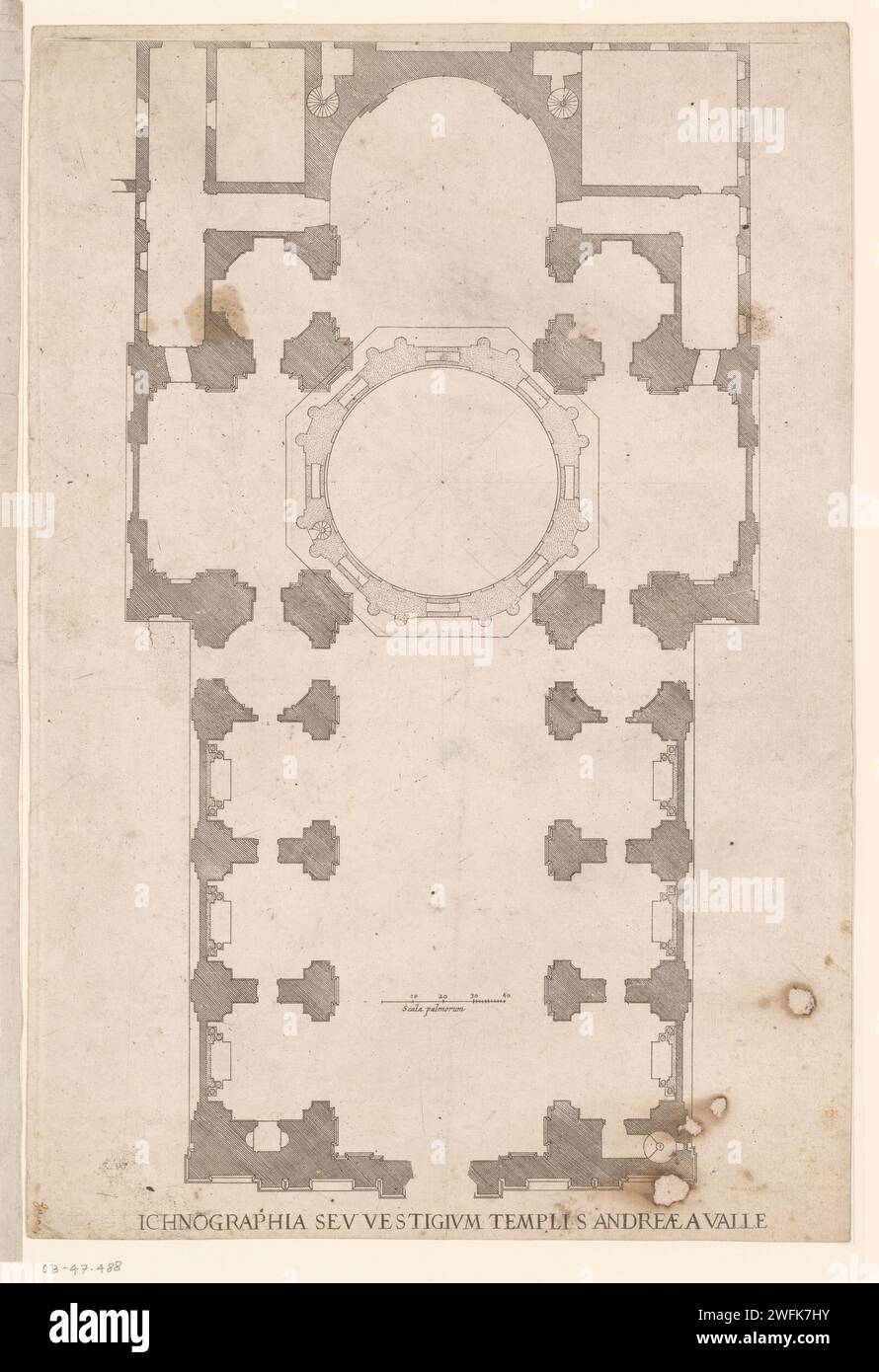Map of the Sant'andrea della Valle, in Rome, Anonymous, 1650 - 1749 ...
