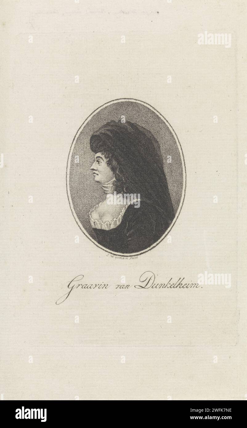 Portrait of the Countess Van Dunkelheim, Jacobus Wijsman, 1799 print ...