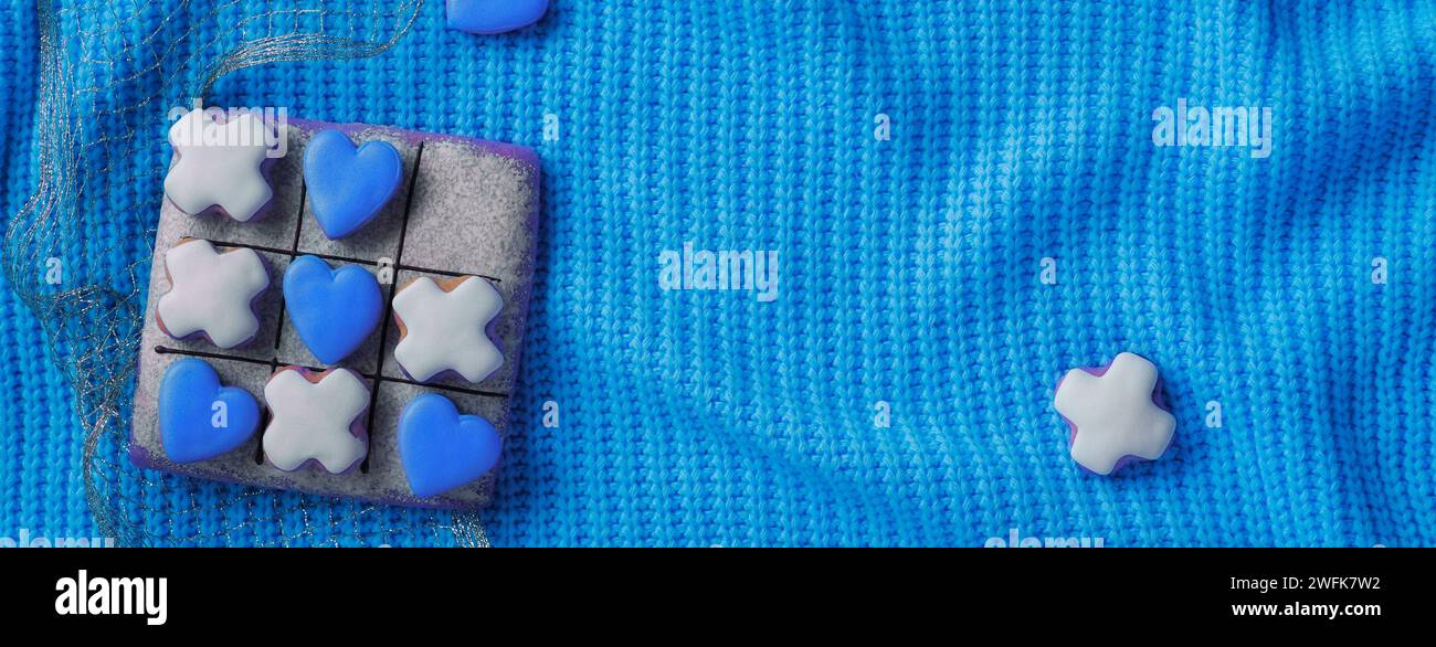 Valentine's Day Wallpapers. Blue Cute style. Tic tac toe Game with ...