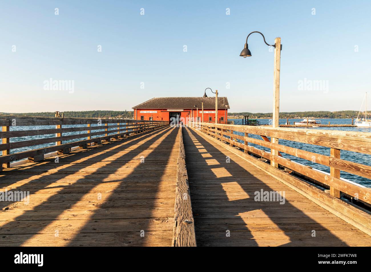 A horizontal photo of the historic wharf in the rural town of ...