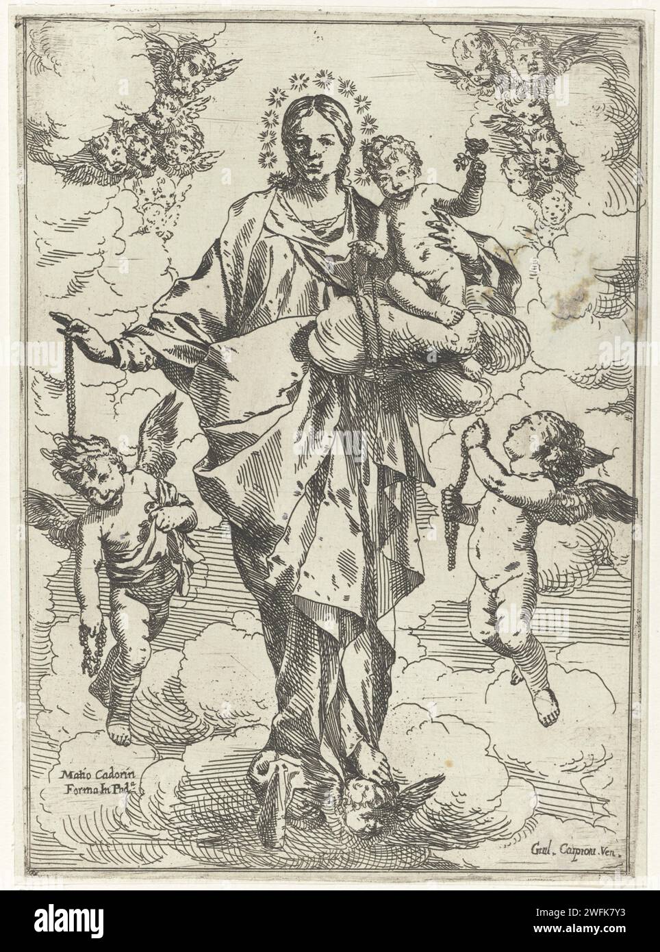 Maria van de Rozenkrans, Giulio Carpioni (I), 1623 - 1679 print Mary ...