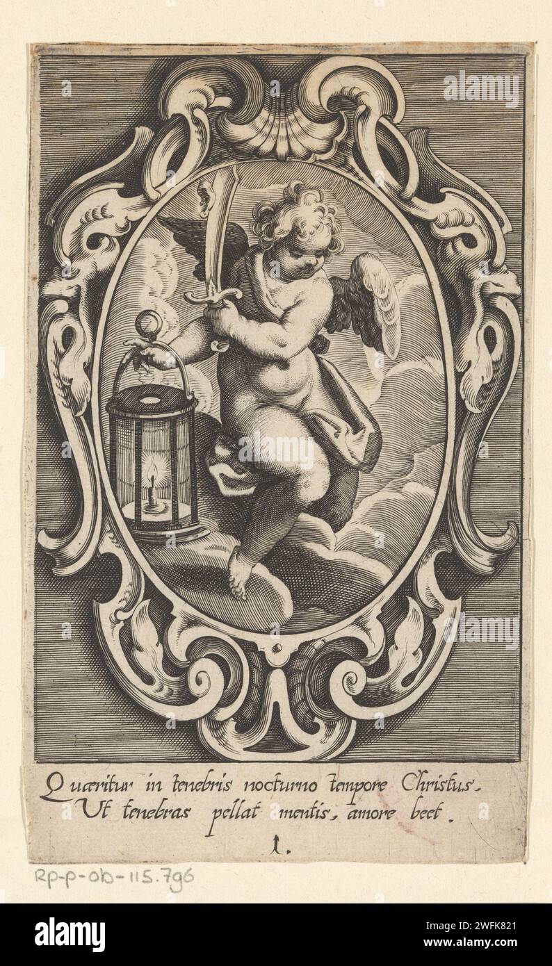 Sword and lamp, worn by an angel, Raphael Custos, After Lucas Kilian ...