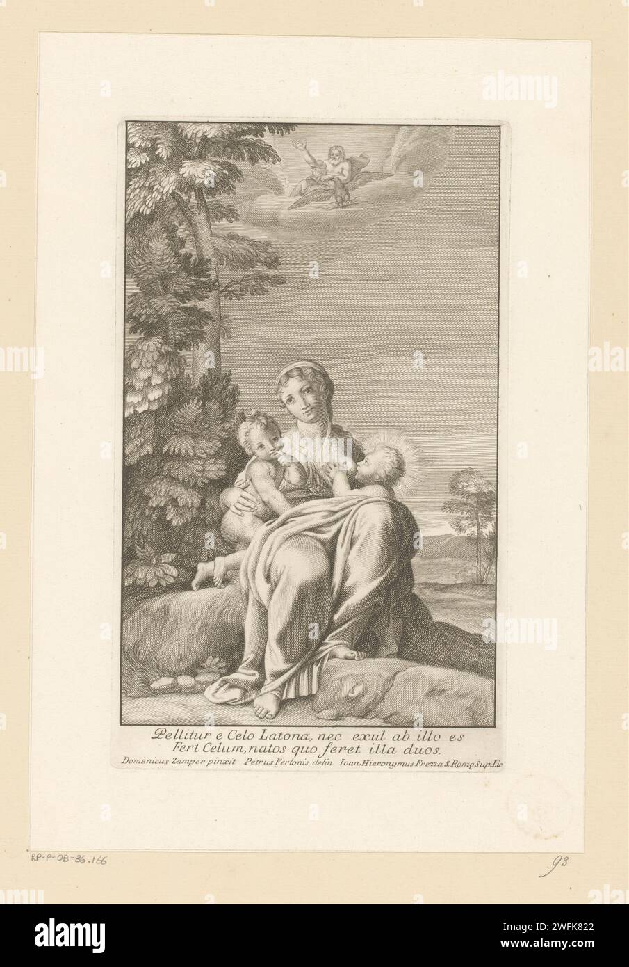 Latona Met Diana en Apollo, Giovanni Girolamo Frezza, After Petrus ...