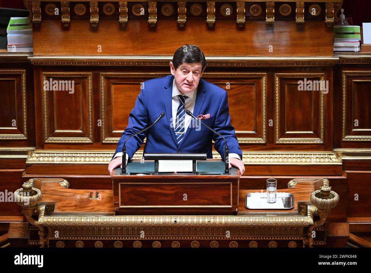 Paris, France. 31st Jan, 2024. Patrick Kanner, Senator for Nord during ...
