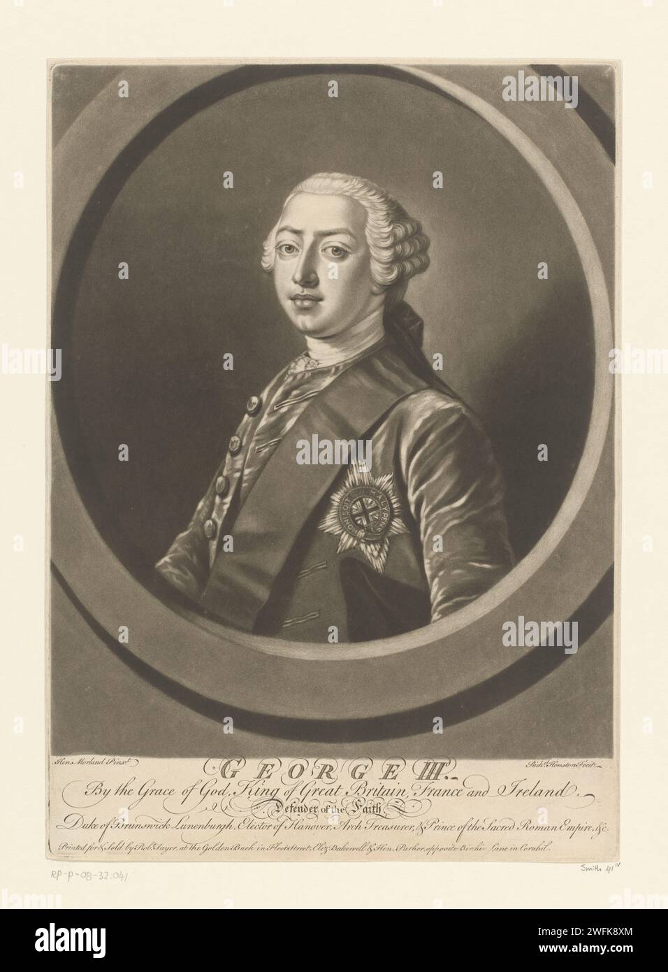 Portrait of George III, King of the United Kingdom, Richard Houston ...