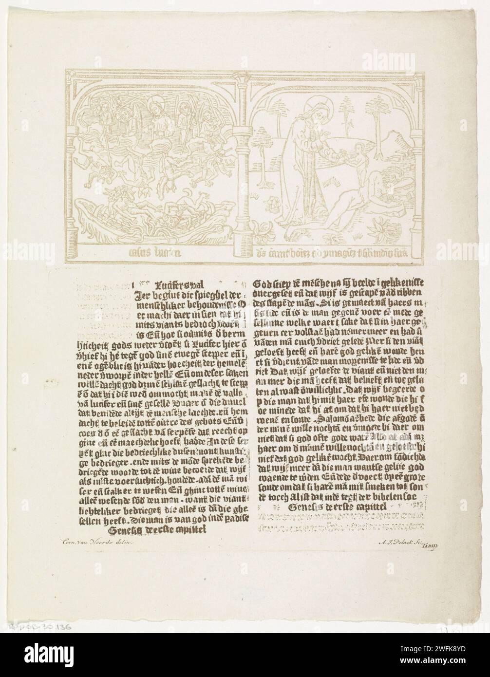 Fall of Lucifer (Satan) and the creation of Eva, Cornelis van Noorde ...